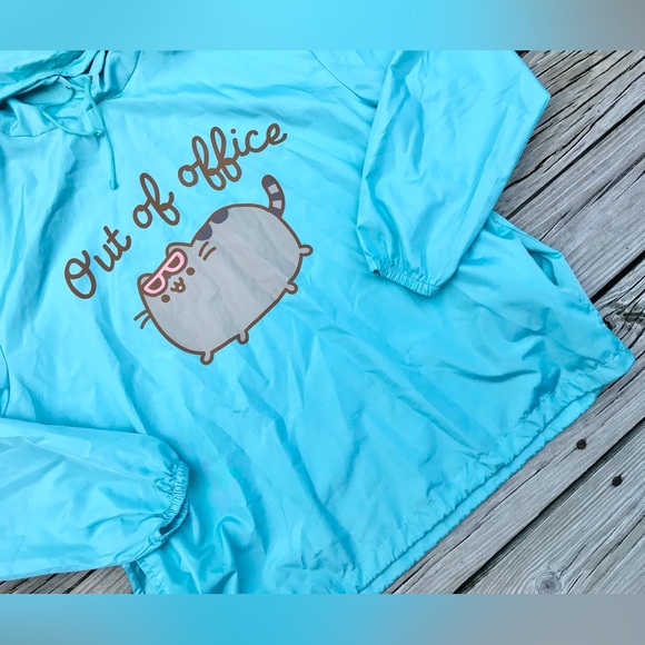 Pusheen | Jackets & Coats | L Pusheen Aqua Lightweight Hooded Rain ...